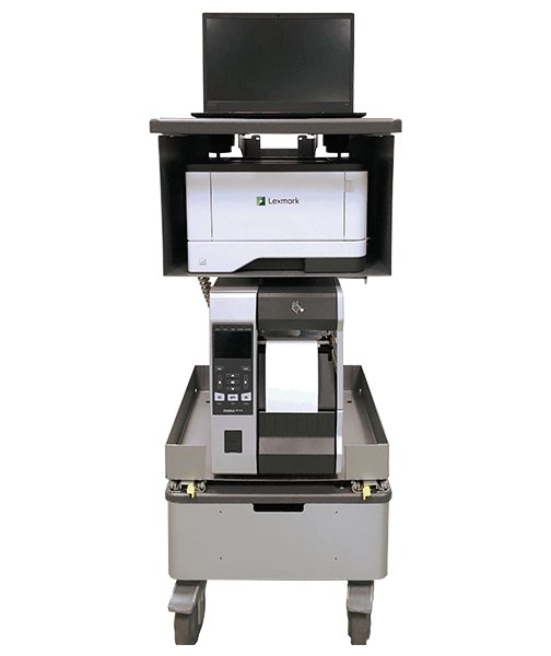 DTG Adjustable Laptop Mobile Workstation Large Printer Cart (2 Batteri ...